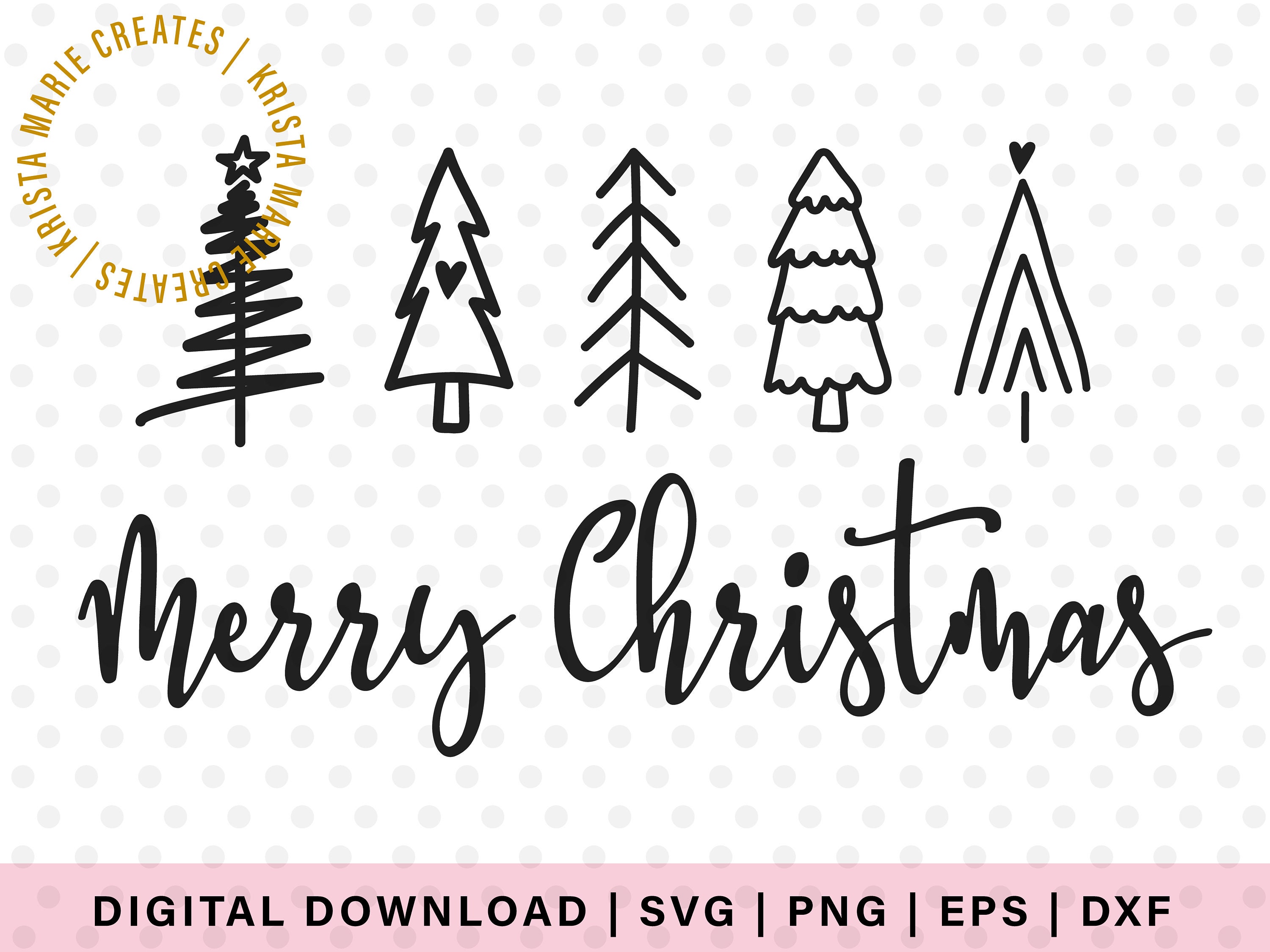 Merry Christmas Doodle Trees SVG Sweatshirt Christmas SVG - Etsy