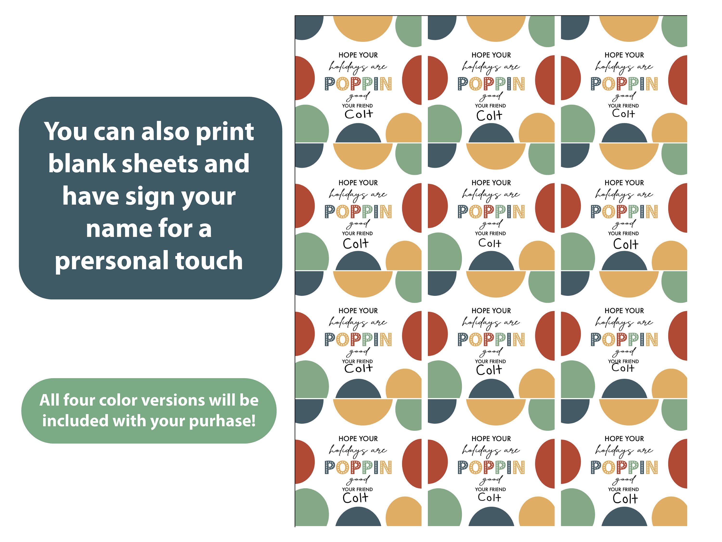 Pop It Holiday Gift Tag Christmas Gifts for Classmates Bulk - Etsy