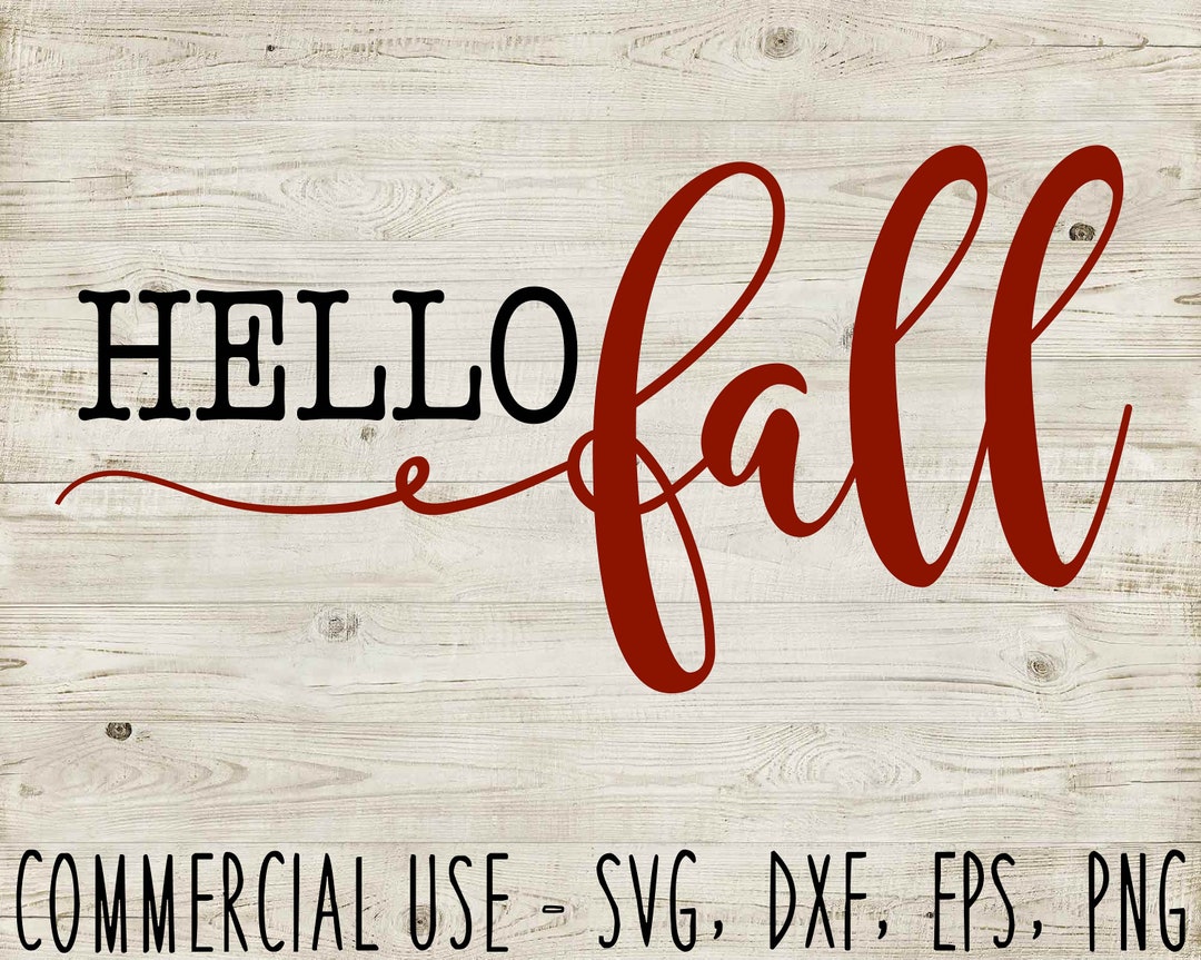 Hello Fall SVG Files Hello Fall Cut File DXF Cut File - Etsy
