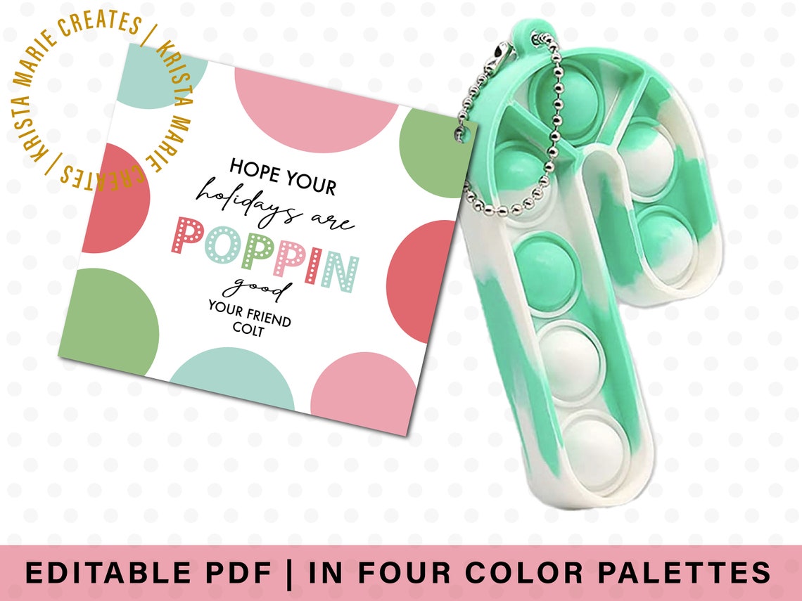 Pop It Holiday Gift Tag Christmas Gifts for Classmates Bulk - Etsy