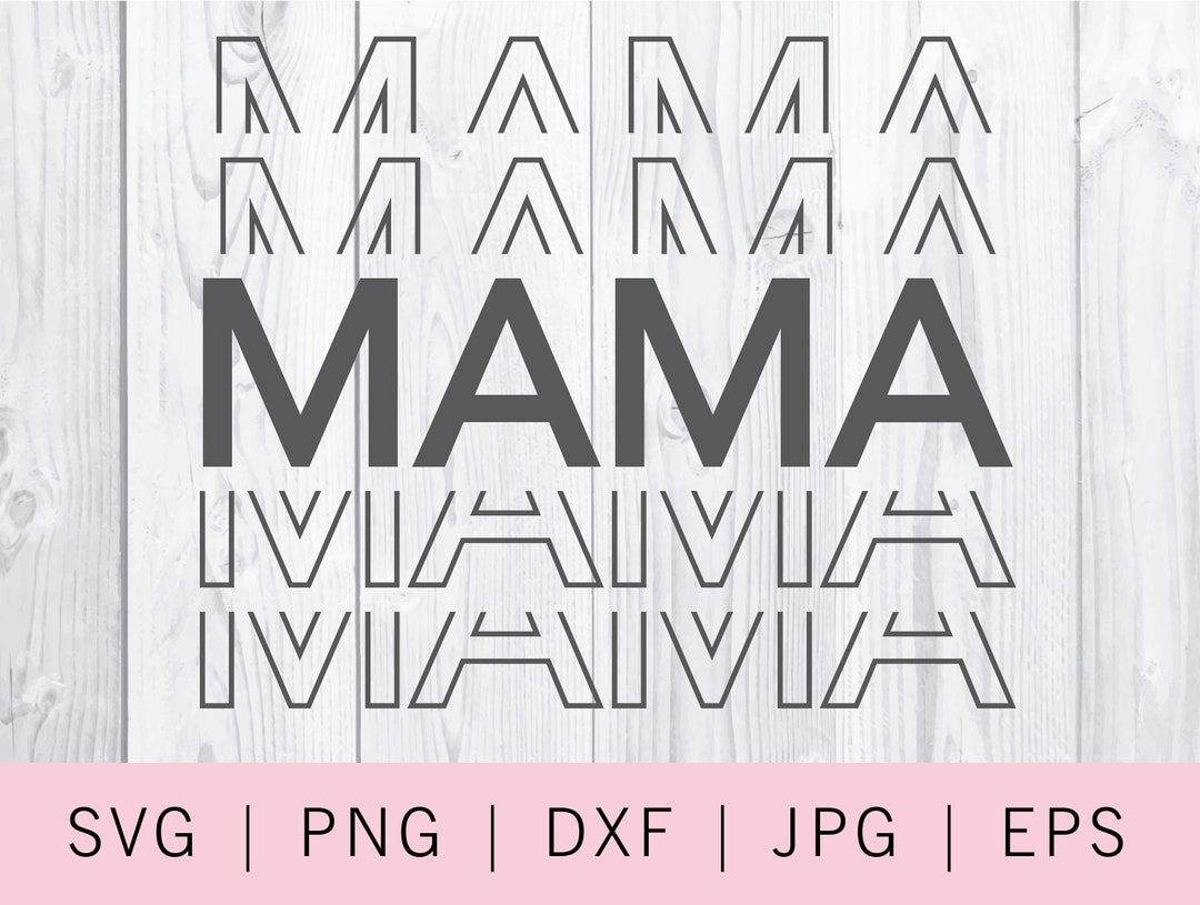 Mama Stack SVG Retro Mother's Day Split Word Mama Shirt SVG Files Png ...