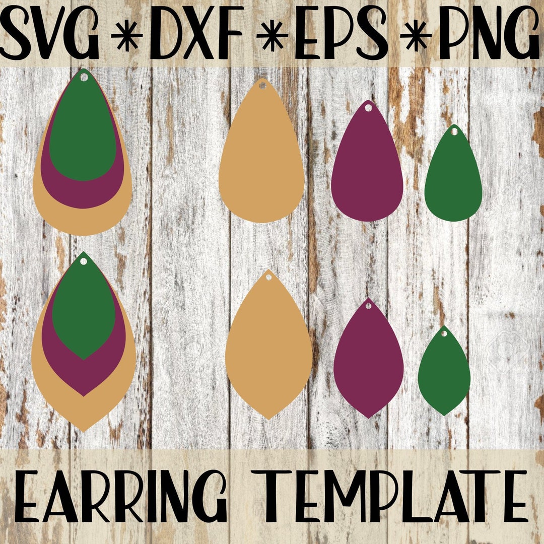 Tear Drop Earring SVG Cut Files for Faux Leather Cricut and Silhouette ...