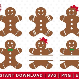 Gingerbread Christmas SVG Bundle Monogram | Ginger Bread Man | Woman ...