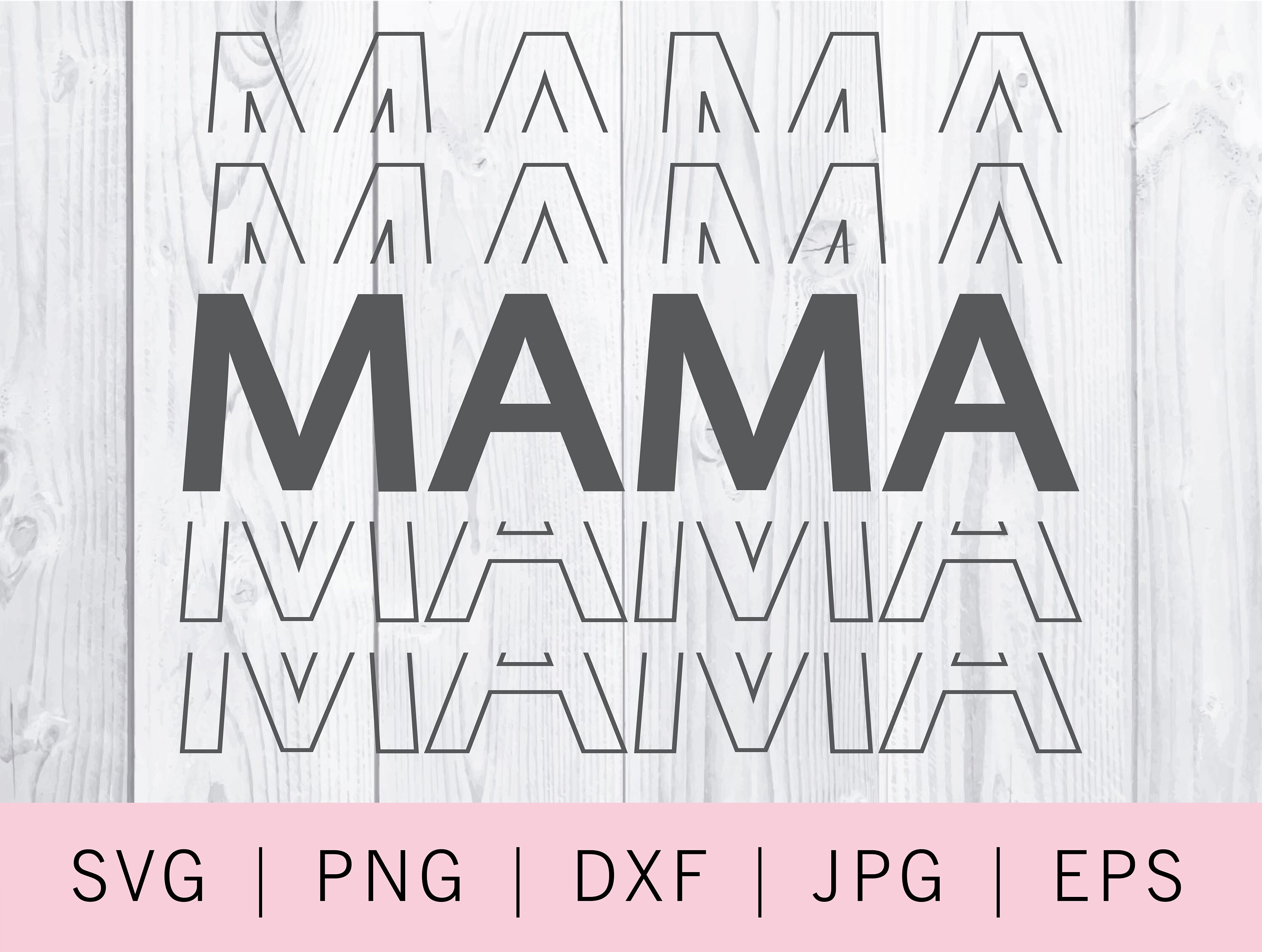 Mama Stacked Retro SVG Mother's Day Split Word Mama | Etsy