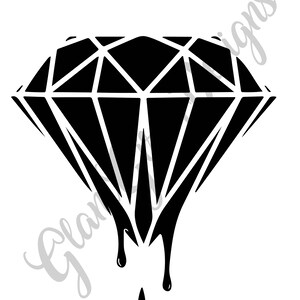 Dripping Diamond SVG Cricut Silhouette Cut File - Etsy