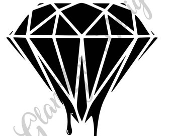 Dripping Diamond SVG, PNG, EPS File for Cricut, Silhouette, Cut Files ...
