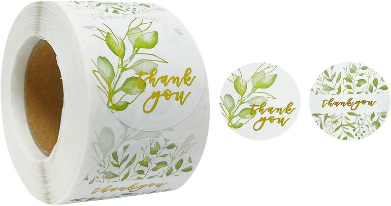 500 Thank You Stickers Thank You Sticker Roll Round Thank You - Etsy