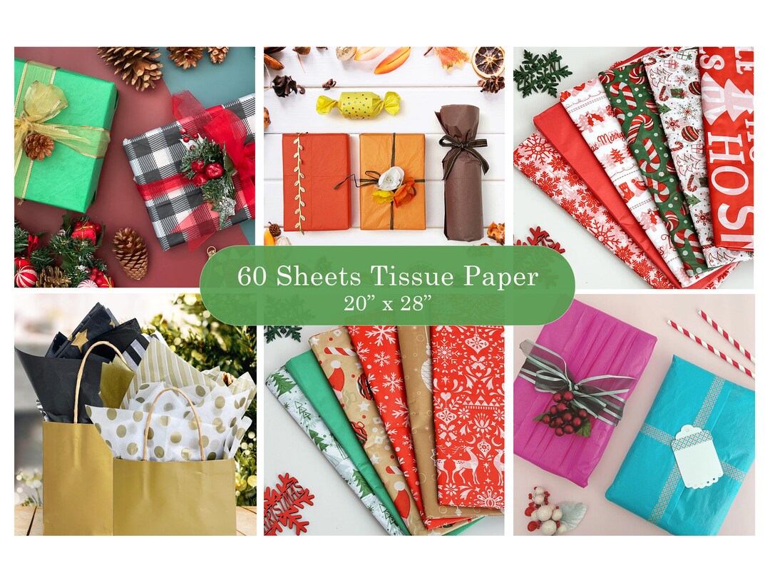 Premium Tissue Paper Set 60 Sheets Tissue Paper for Wrapping - Etsy