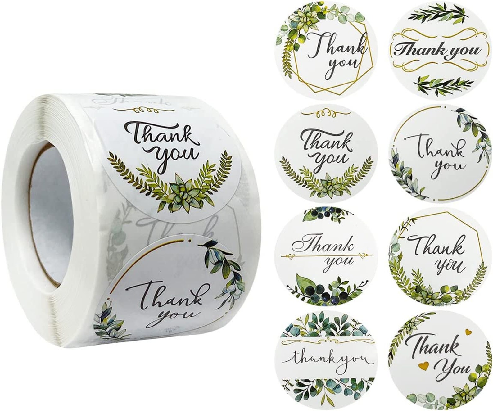 500 Thank You Stickers Thank You Sticker Roll Round Thank You - Etsy