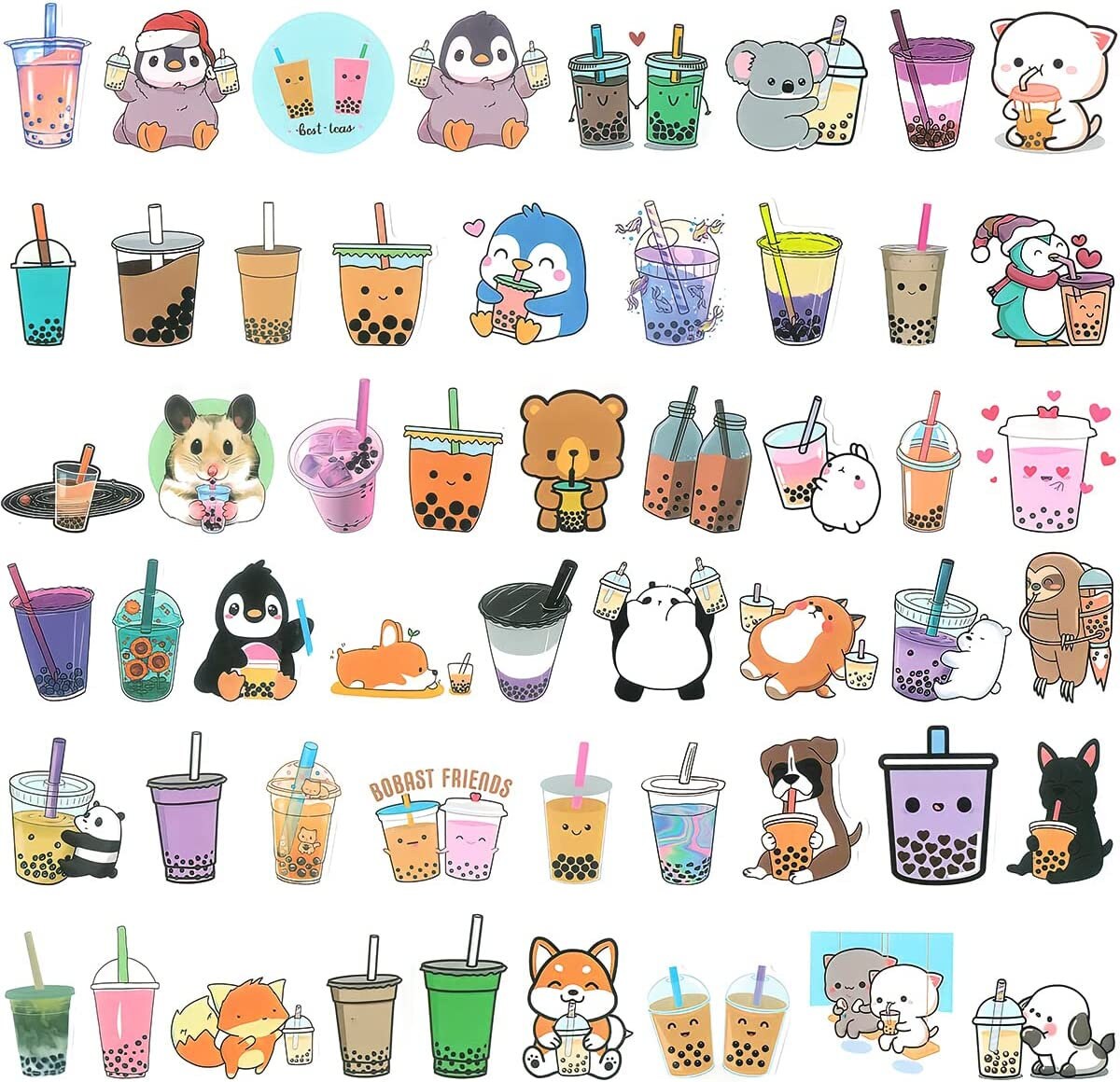 100 Boba Milk Tea Vinyl Stickers Boba Stickers Pearl Milk Tea - Etsy