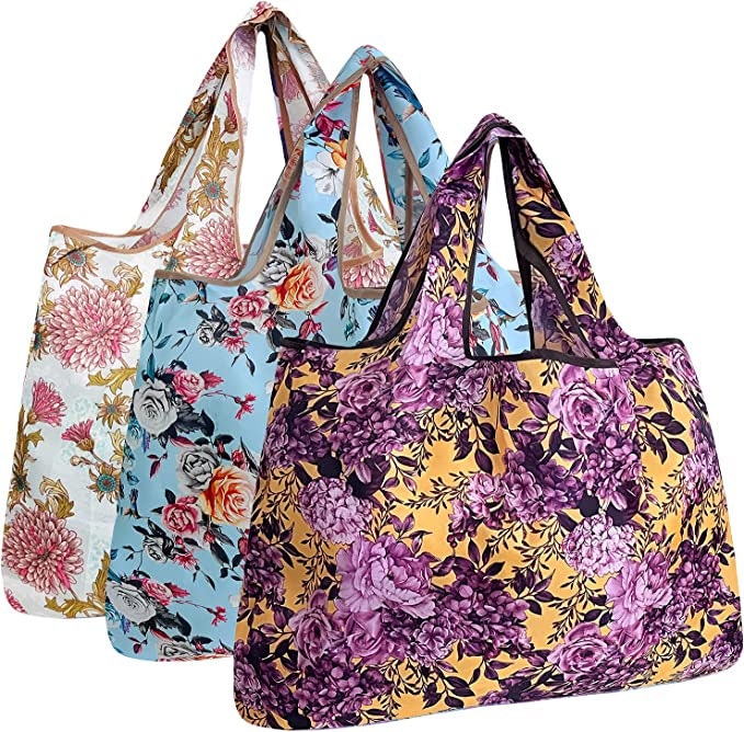 3 Foldable Shopping Bags Reusable Grocery Totes Foldable Totes - Etsy