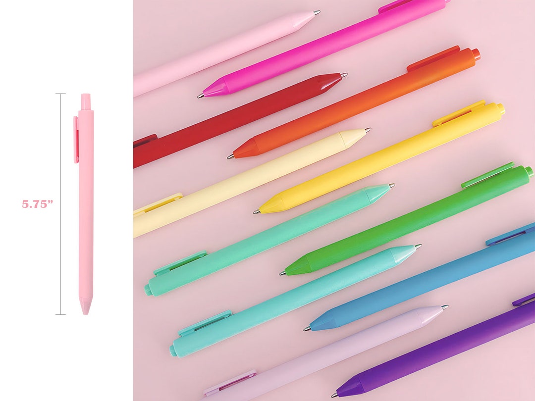 12 Colorful Pens Colorful Stationery Pens Fun Black Ink Pens Multi ...