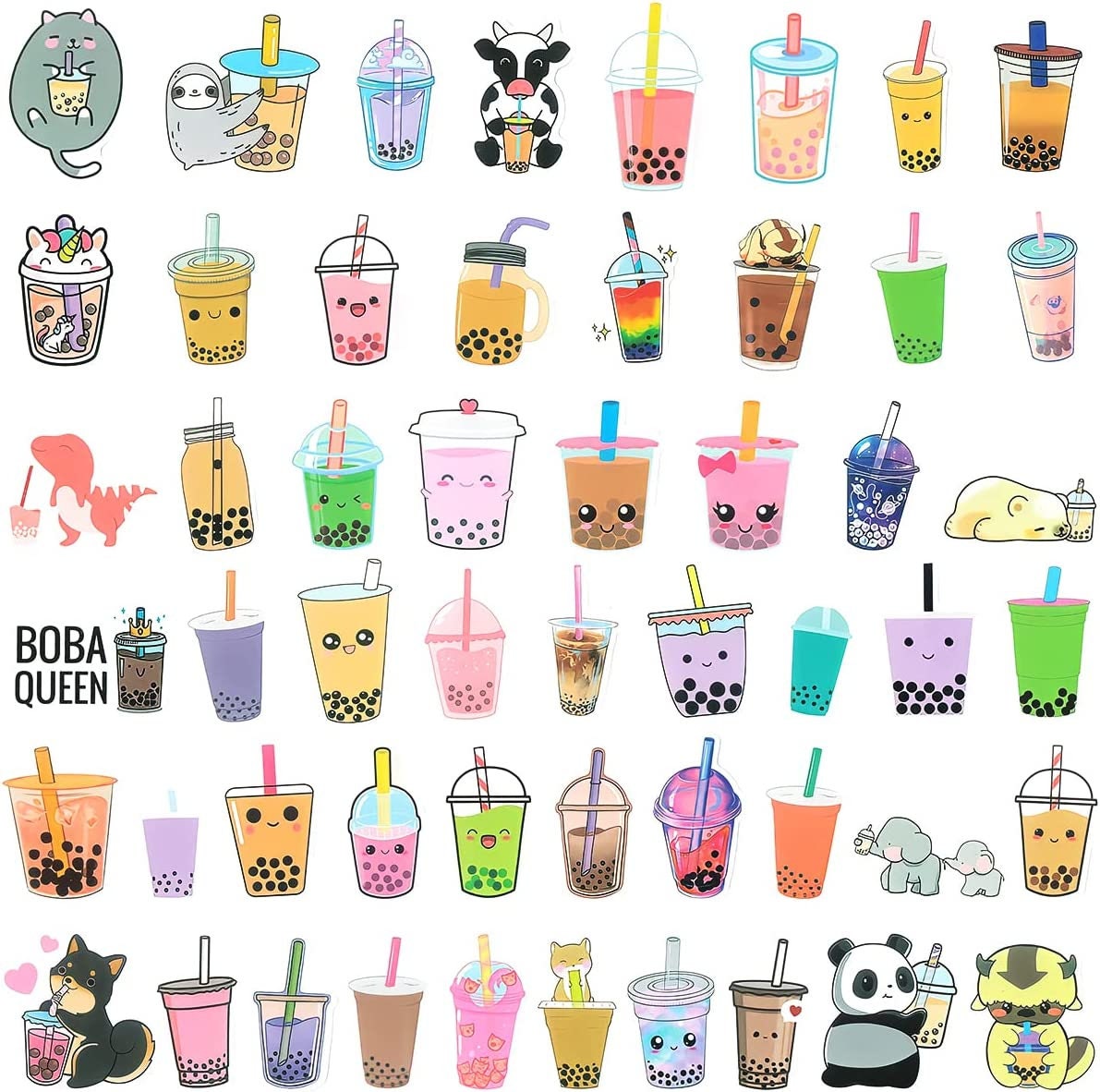100 Boba Milk Tea Vinyl Stickers Boba Stickers Pearl Milk Tea - Etsy