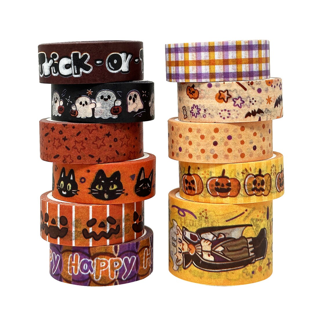 11 Rolls Halloween Washi Tape Set Pumpkin Washi Tapes Ghost - Etsy
