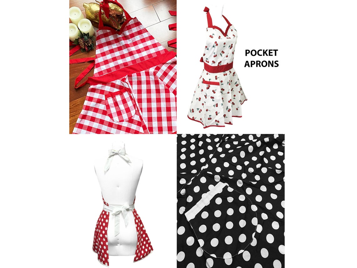 Vintage Retro Kitchen Apron Ruffle Apron Pinup Apron - Etsy