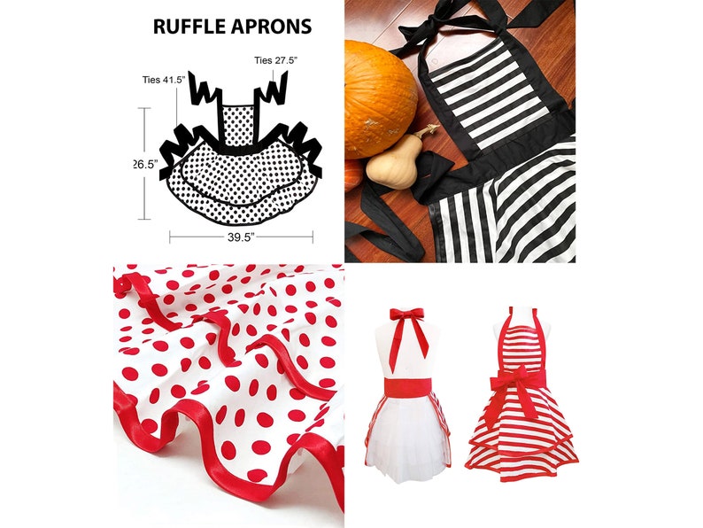 Vintage Retro Kitchen Apron Ruffle Apron Pinup Apron - Etsy