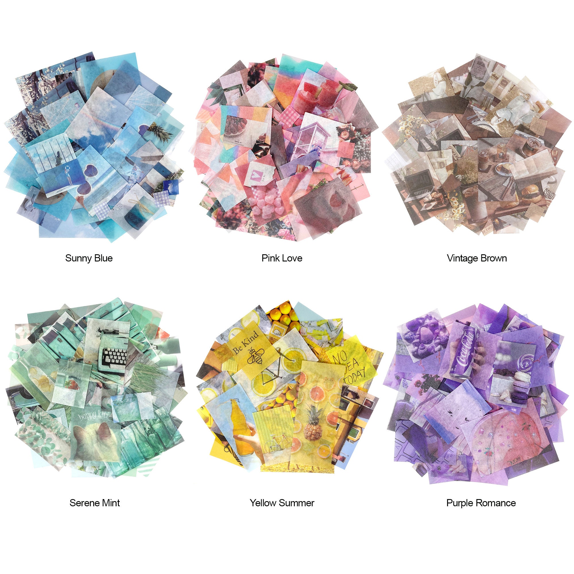 70 Color Themed Washi Stickers Aesthetic Stickers for | Etsy