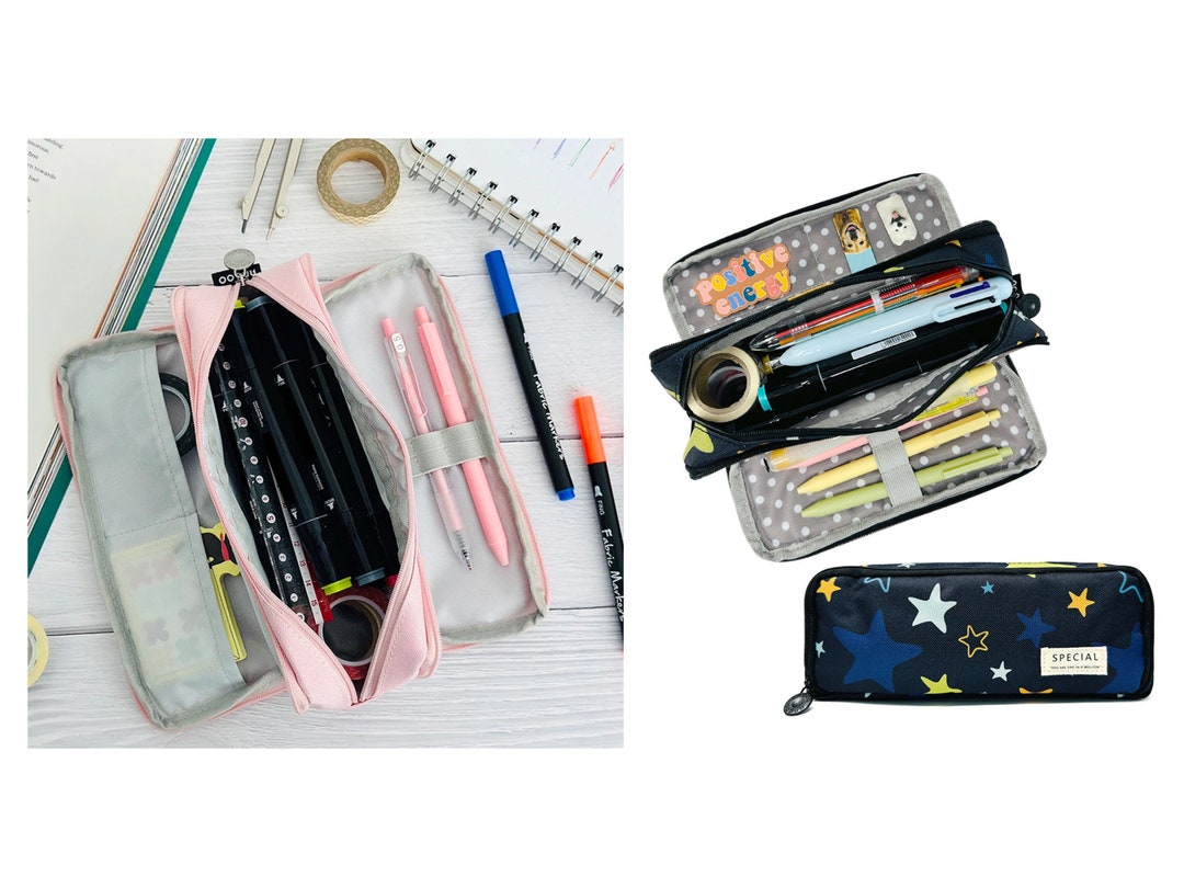 Large Capacity Pencil Case 3 Compartment Pencil Pouch Large Pencil Case ...