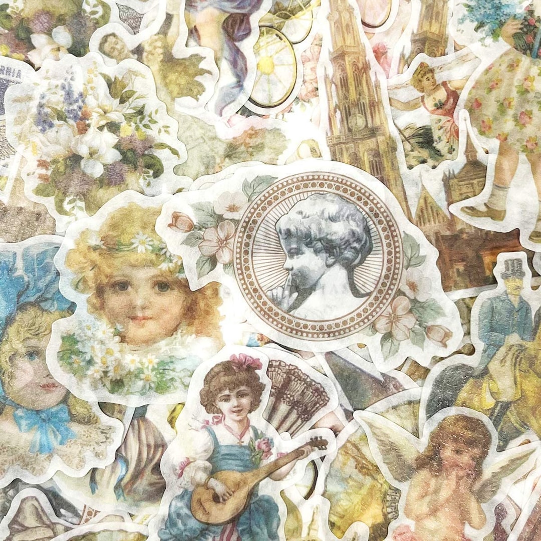 60 Victorian Children Washi Stickers Antique Stickers Vintage Stickers ...