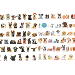 100 Dog Lover Vinyl Stickers Silly Dog Vinyl Stickers Water Bottle ...