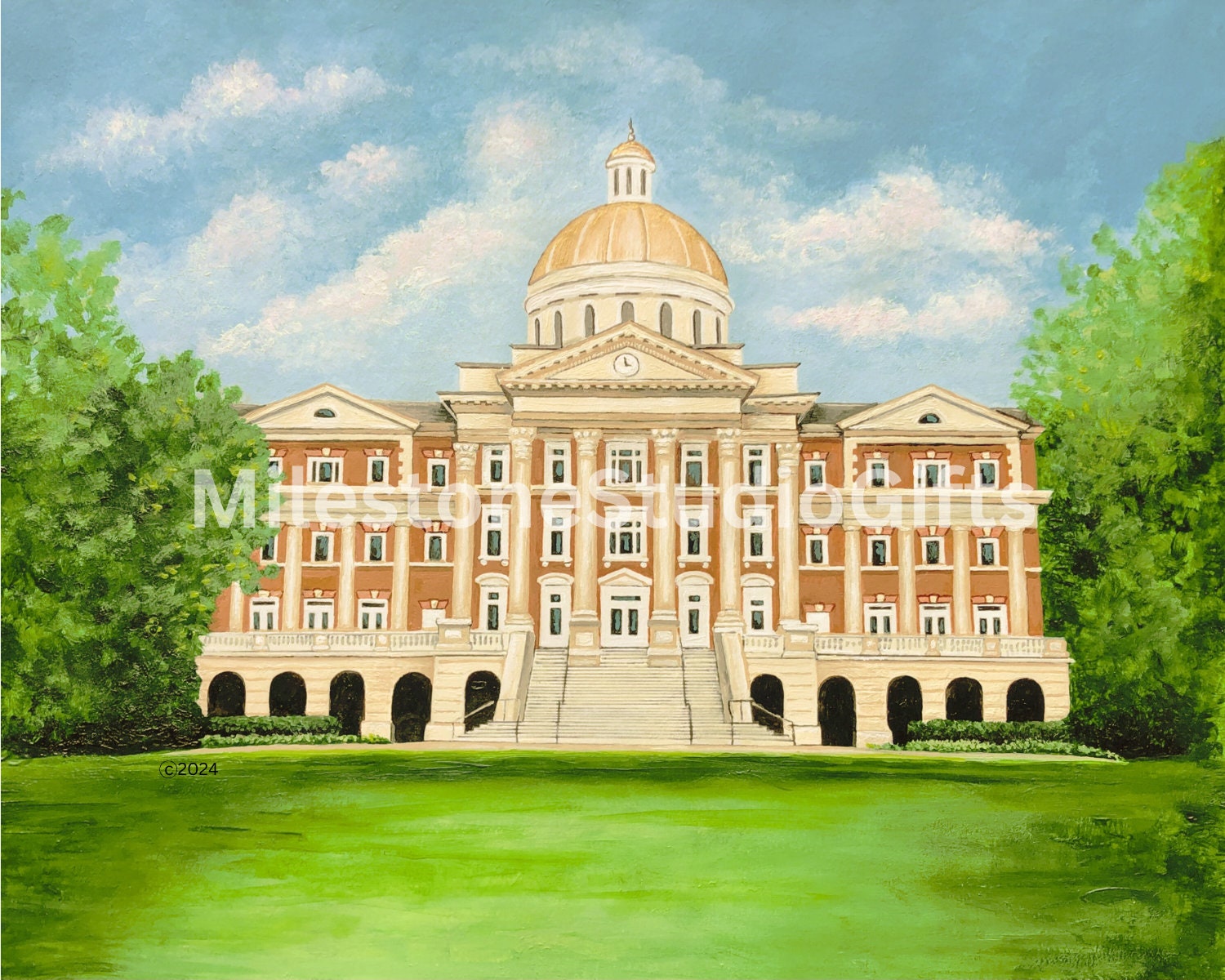 Printable Digital Download of Acrylic Painting of CNU Hall in Newport ...