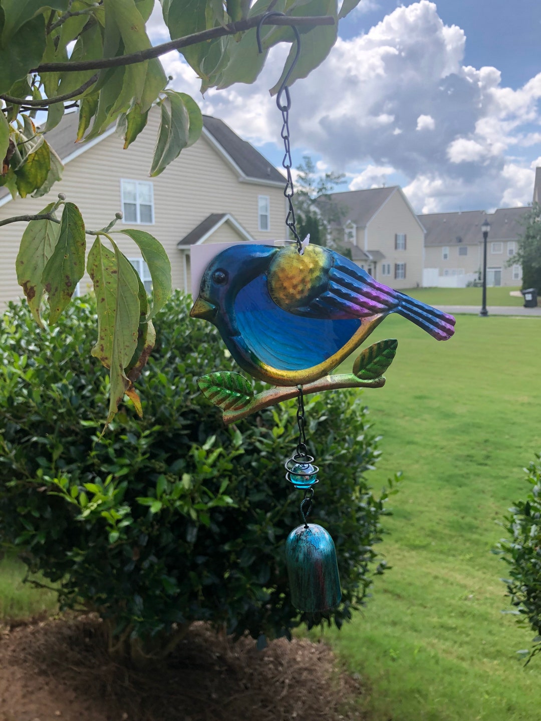 Bird Chimes Glass Painted Chimes, Garden Decorations Fast Shipping - Etsy