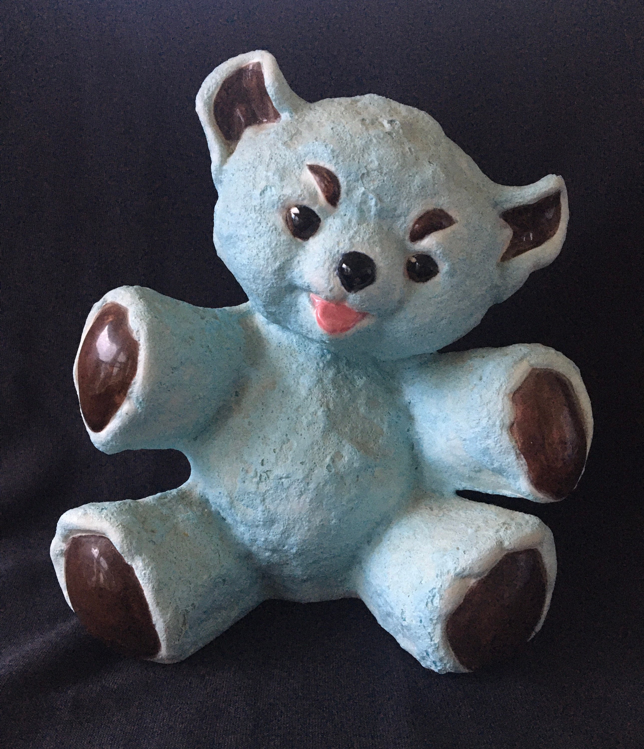 Vintage Ceramic Evil Teddy Bear Figurine Creepy Haunted Blue | Etsy