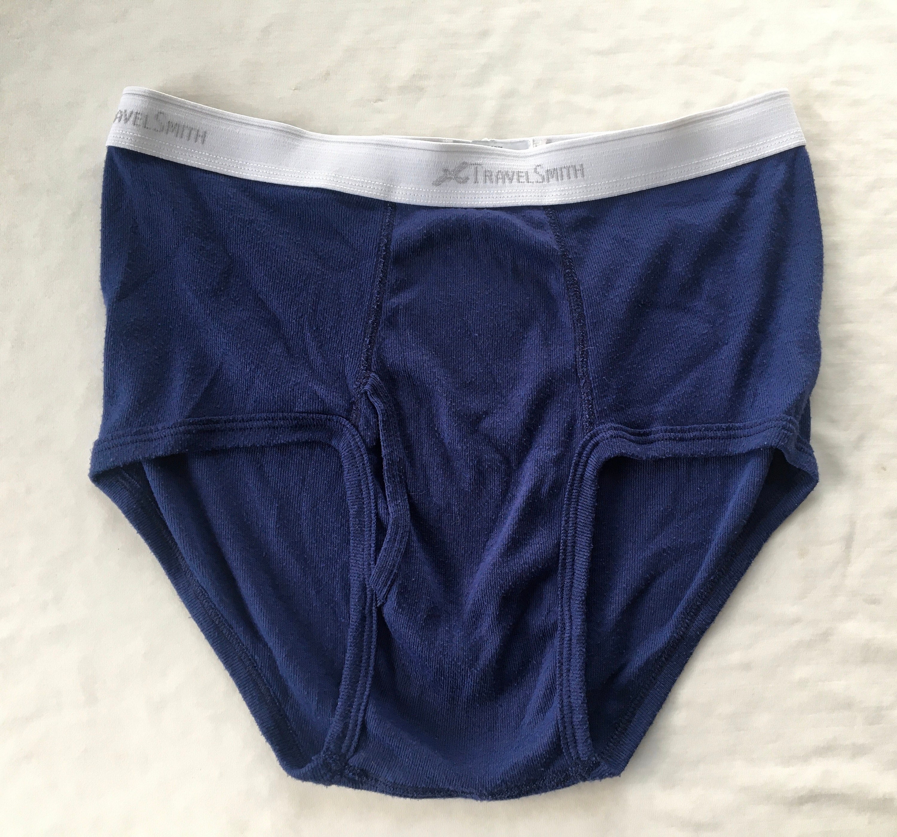 Travelsmith Coolmax Mens XL Colored Briefs Black Blue Polyester Made in ...