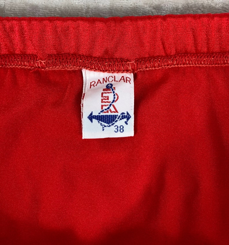 Vintage Ranclar Swim Trunks Briefs 70s 80s Red Stretchy Lined Mens 38 ...
