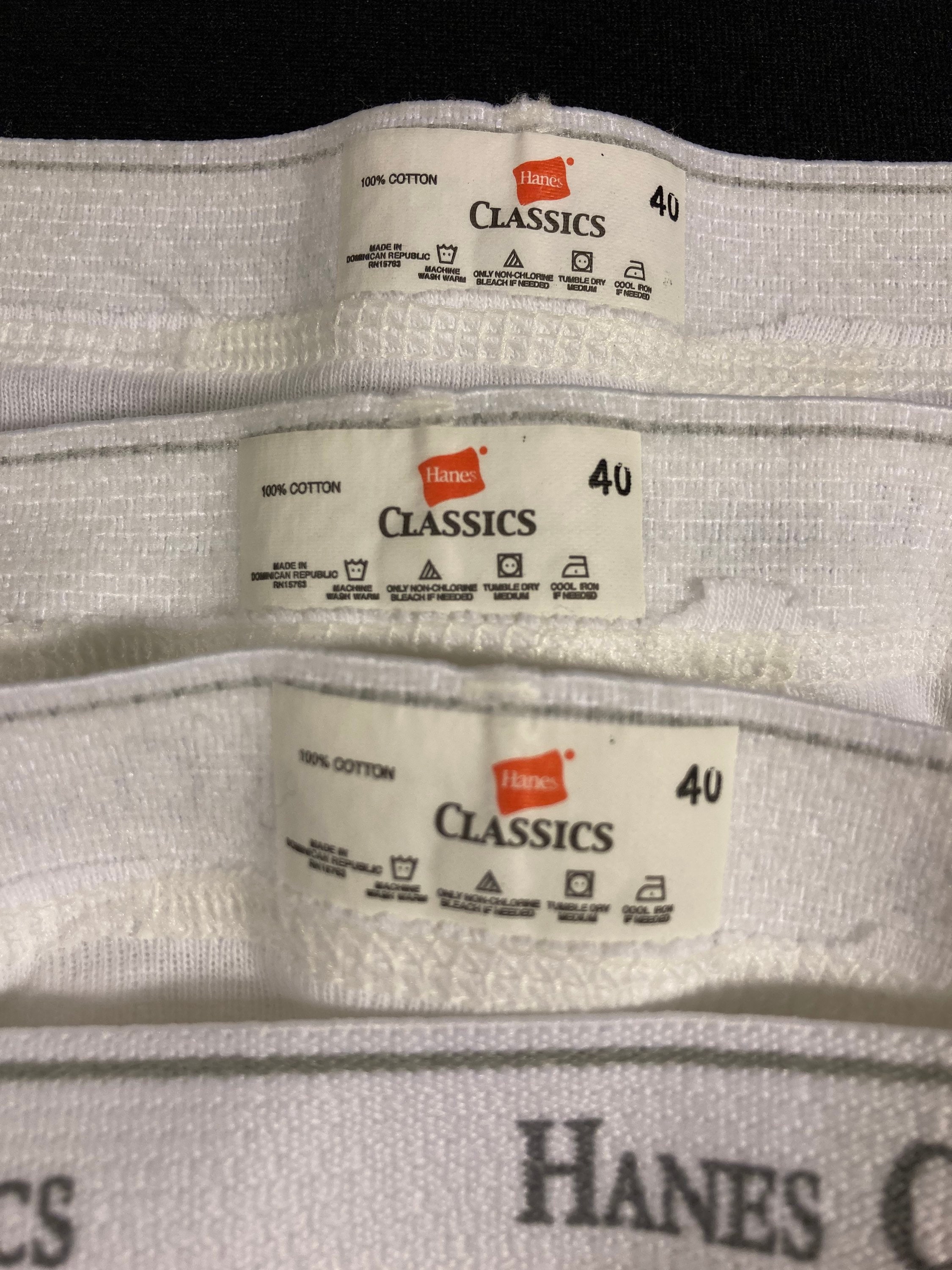 Vintage Hanes Classics Briefs Cotton Underwear Tighty Whities Mens Size ...