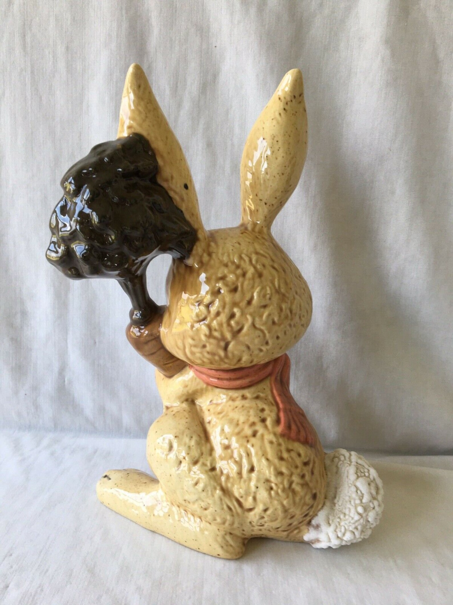 Vintage Ceramic Bunny Rabbit Figurine Carrot Big Eyes | Etsy