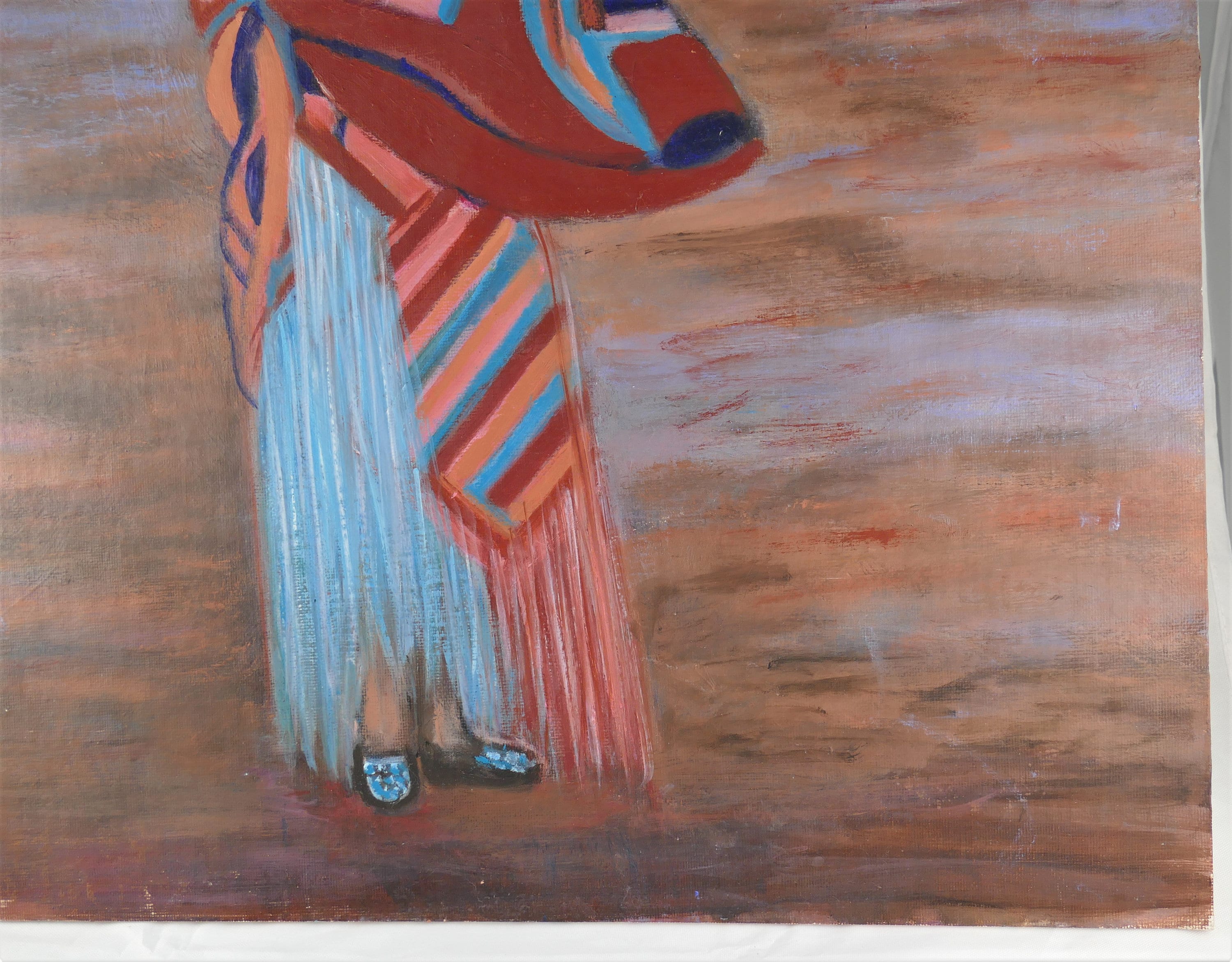 Vintage Native American Woman Large Oil Painting 18" X 24" - Etsy