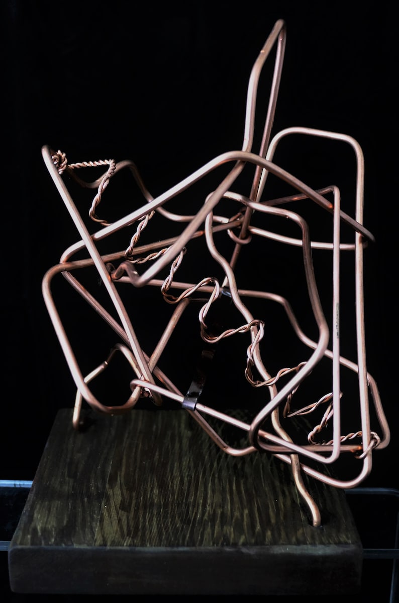 Handmade Modern Abstract Copper Wire Art Sculpture - Brutalist Art - Etsy