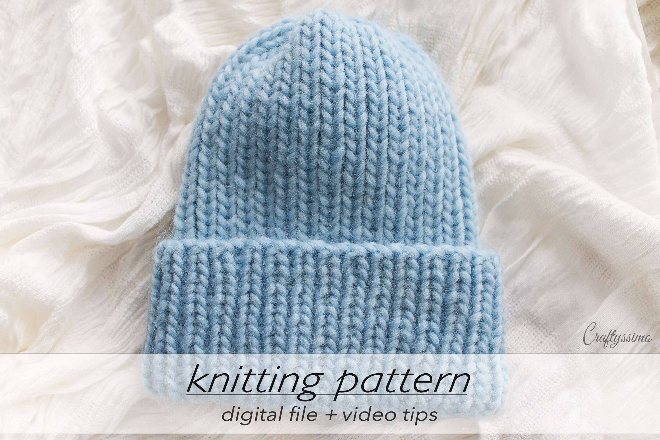 KNITTING PATTERN: Classic Rib Hat Winter Beanie Knit - Etsy