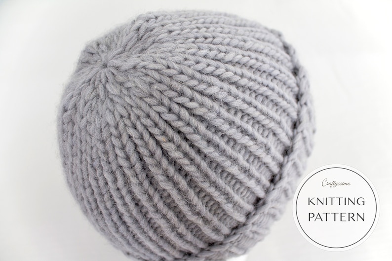 KNITTING PATTERN: Classic 1x1 Rib Hat Winter Beanie Knit | Etsy