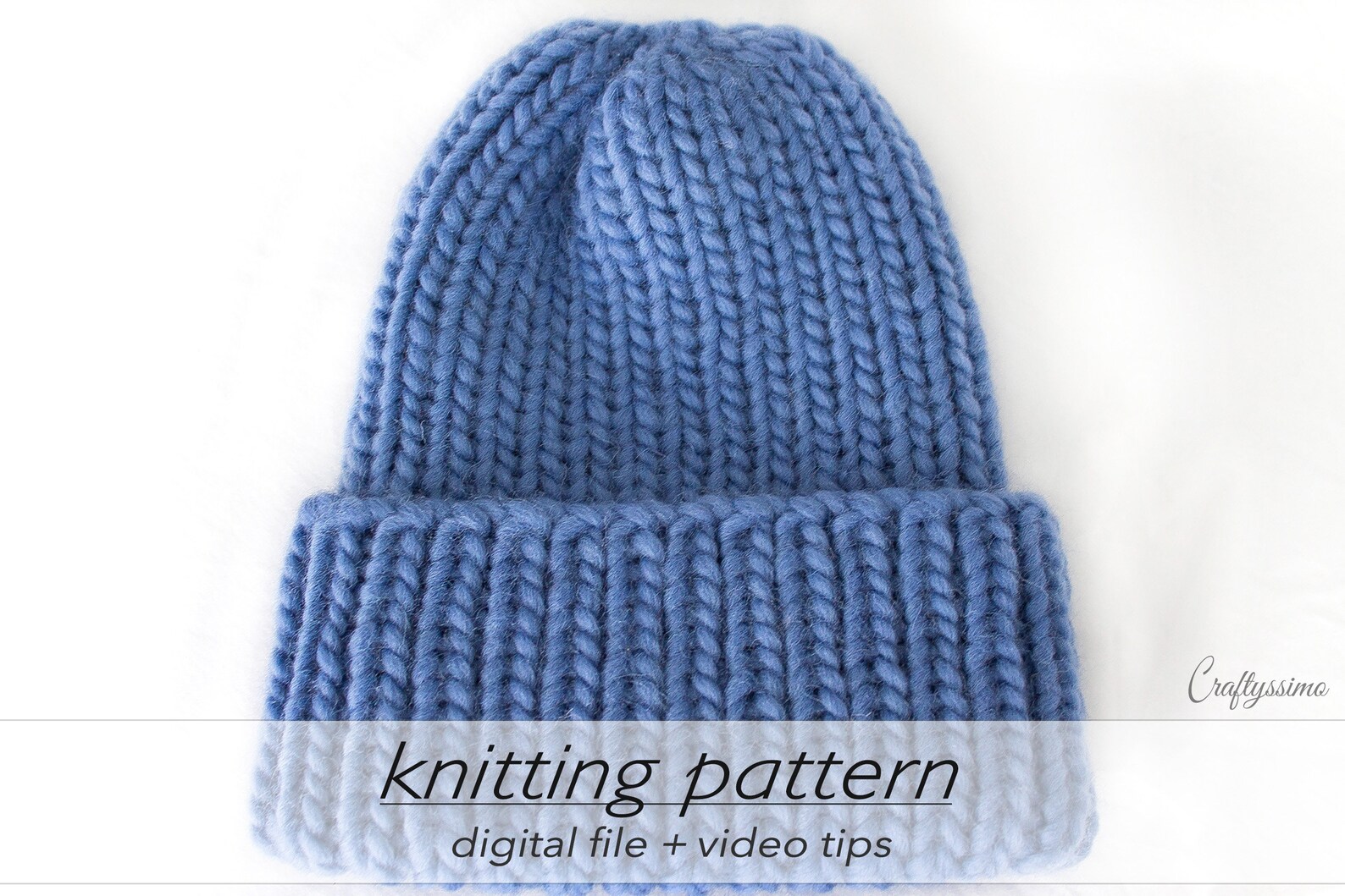 KNITTING PATTERN: Classic Rib Hat Winter Beanie Knit - Etsy