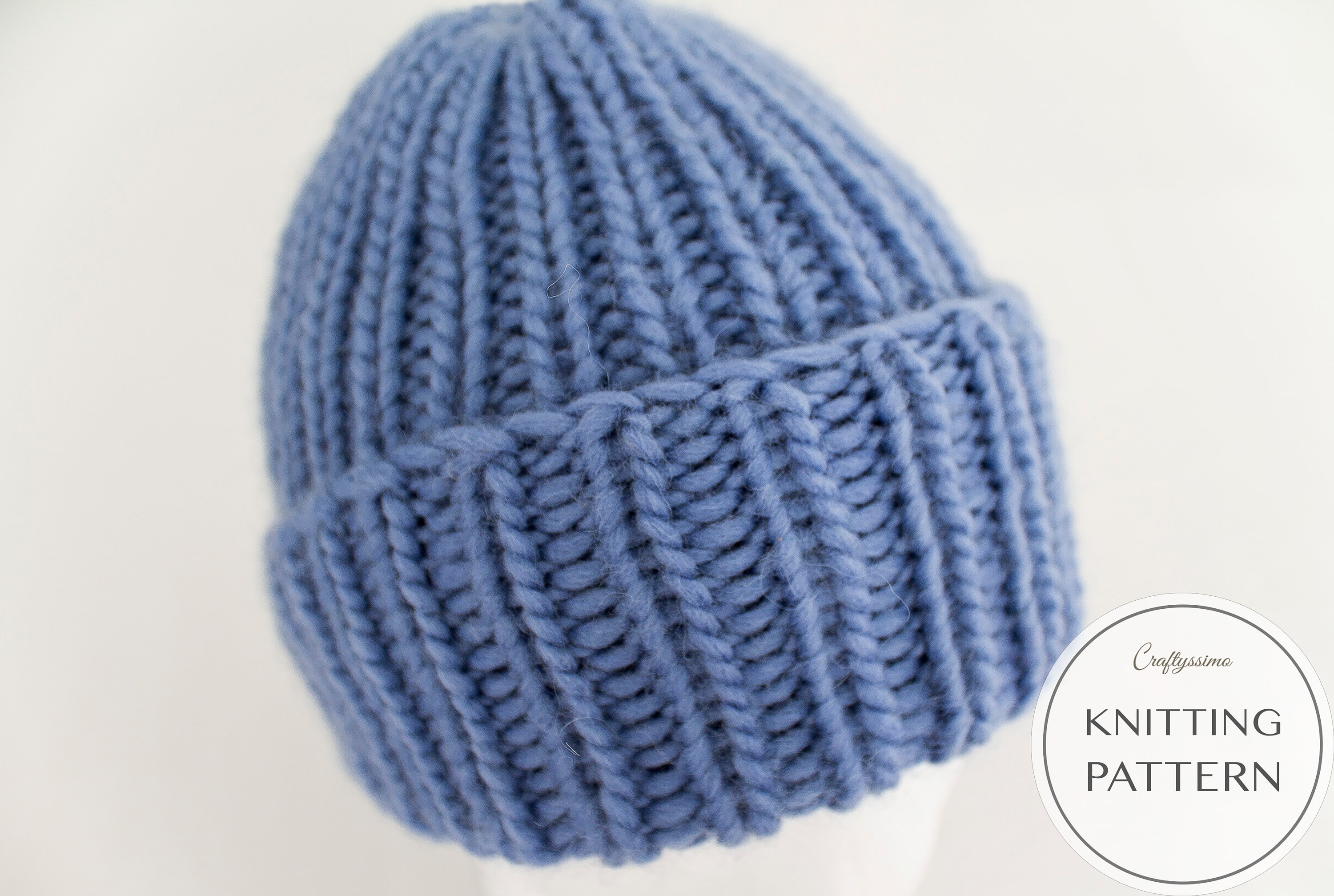 KNITTING PATTERN: Classic Rib Hat Winter Beanie Knit - Etsy