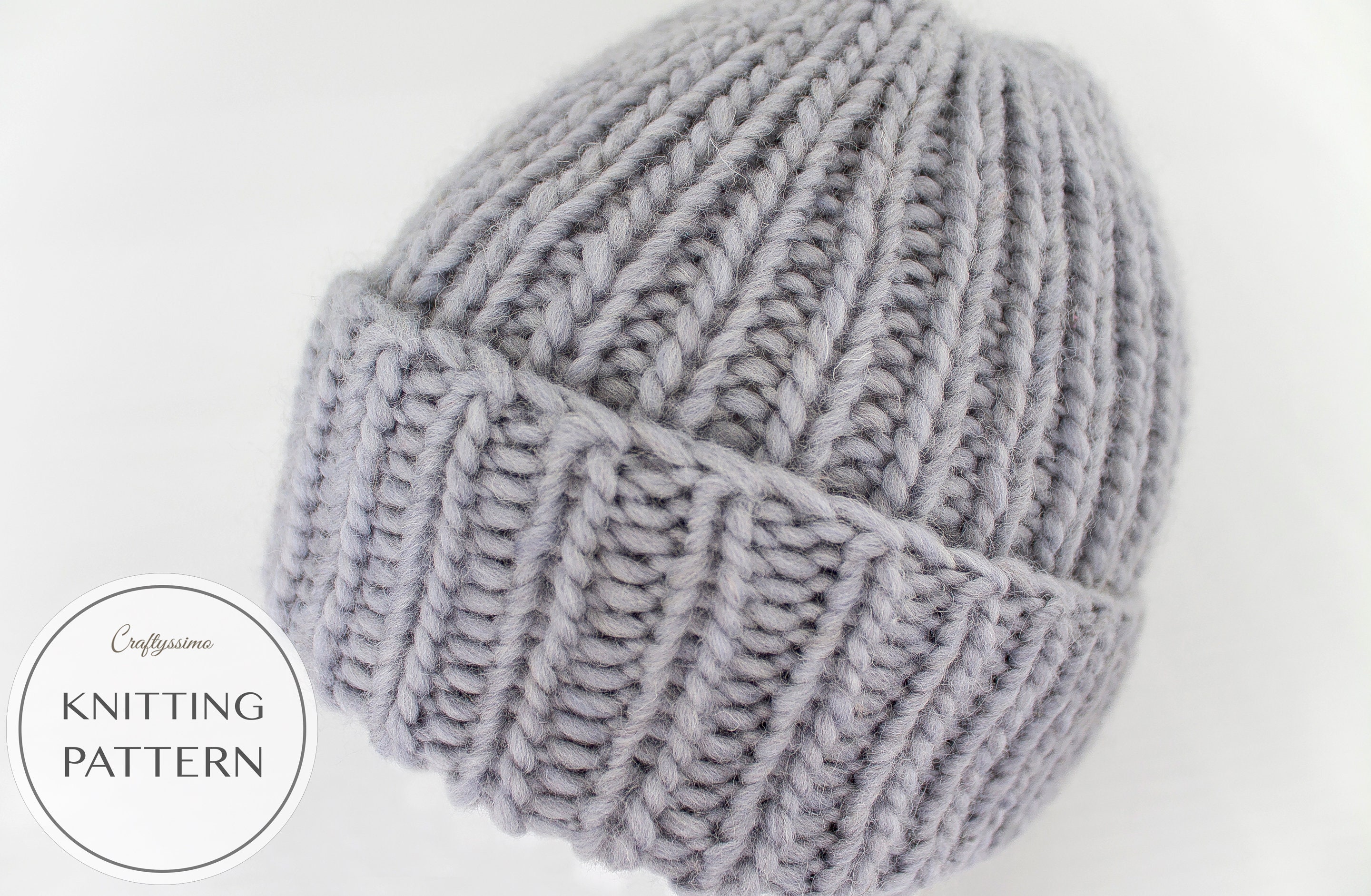 KNITTING PATTERN: Classic Rib Hat Winter Beanie Knit - Etsy