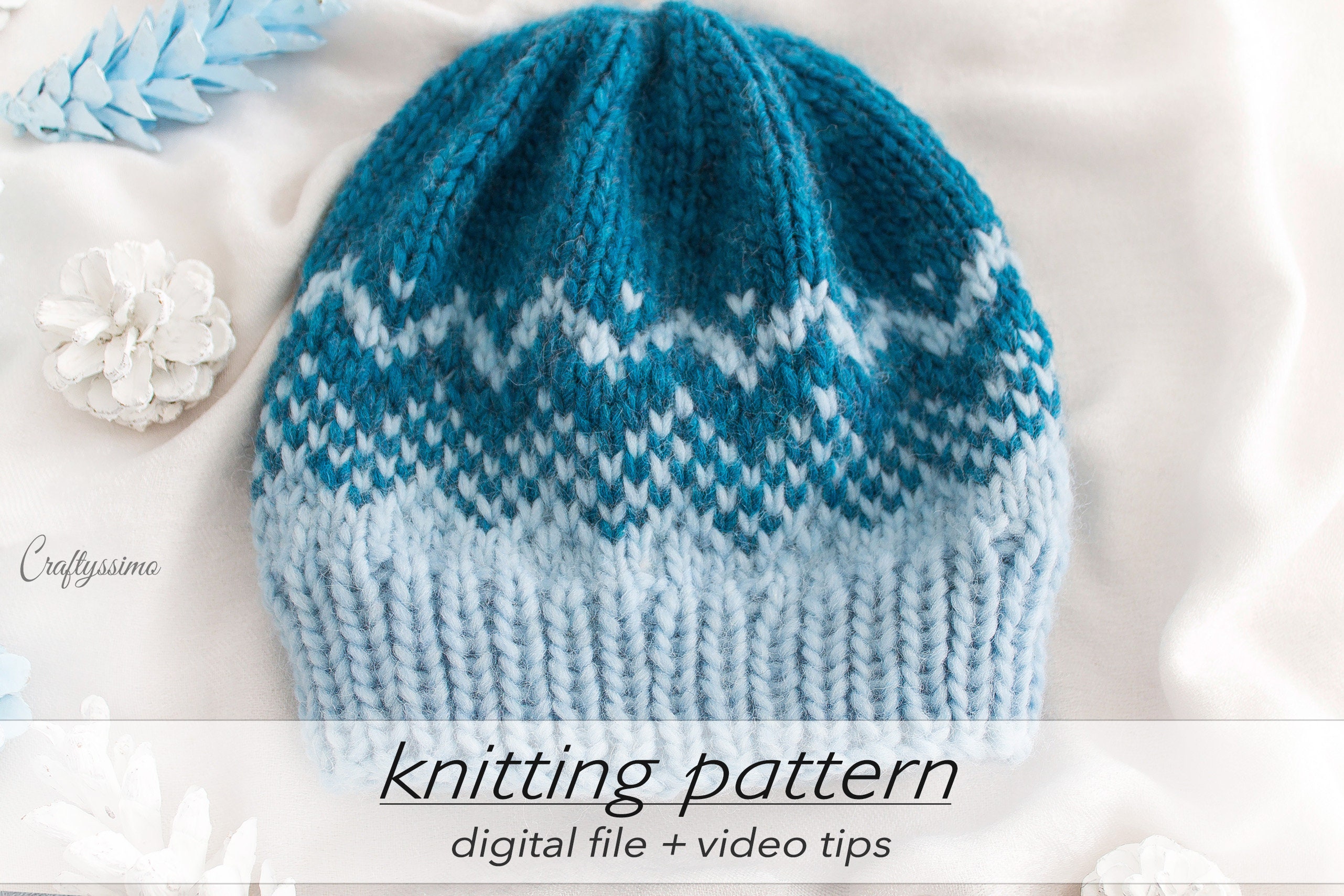 KNITTING PATTERN: Nordic Style Beanie Norwegian Ski Hat Knit - Etsy Canada