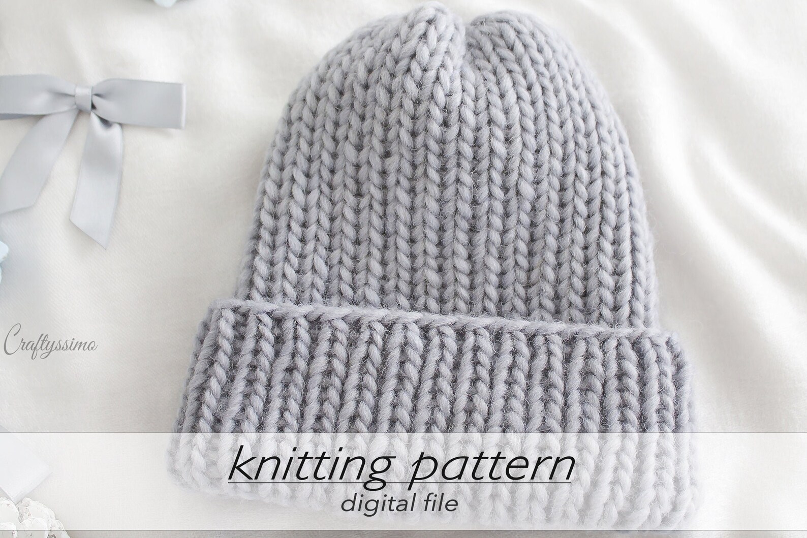 KNITTING PATTERN: Classic Rib Hat Winter Beanie Knit - Etsy