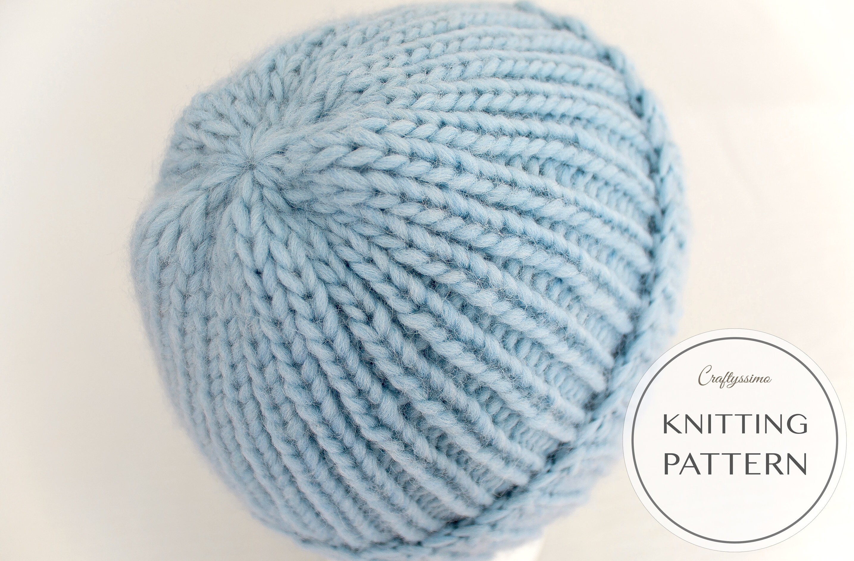 KNITTING PATTERN: Classic Rib Hat Winter Beanie Knit - Etsy