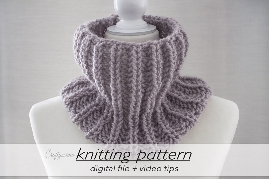 KNITTING PATTERN: 1 Skein Cowl Cozy Ribbed Snood DIY Quick - Etsy