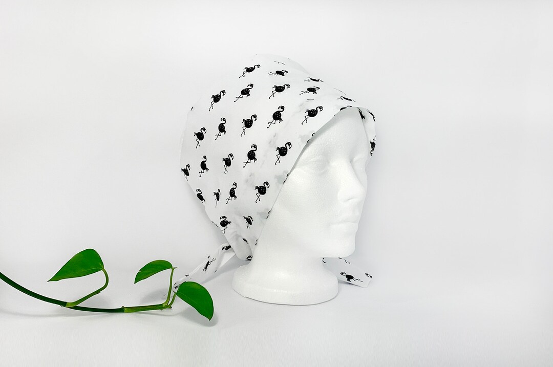 Flamingo Print Cotton Scrub Cap: Adjustable Tie-back Surgical Hat - Etsy