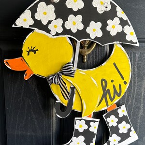 Spring Front Door Hanger, Wood Door Hanger, Duck Door Hanger, Flower ...