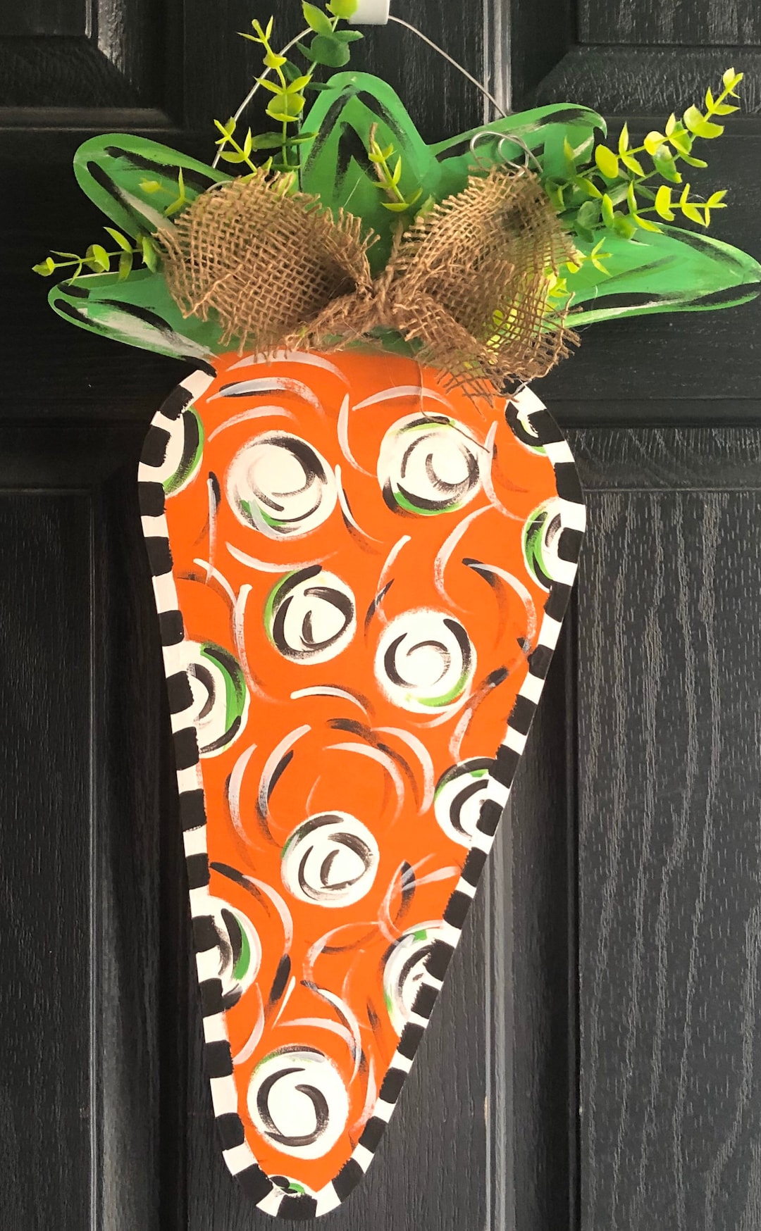 Hand Painted Carrot Door Hanger: Spring Easter Decor - Etsy