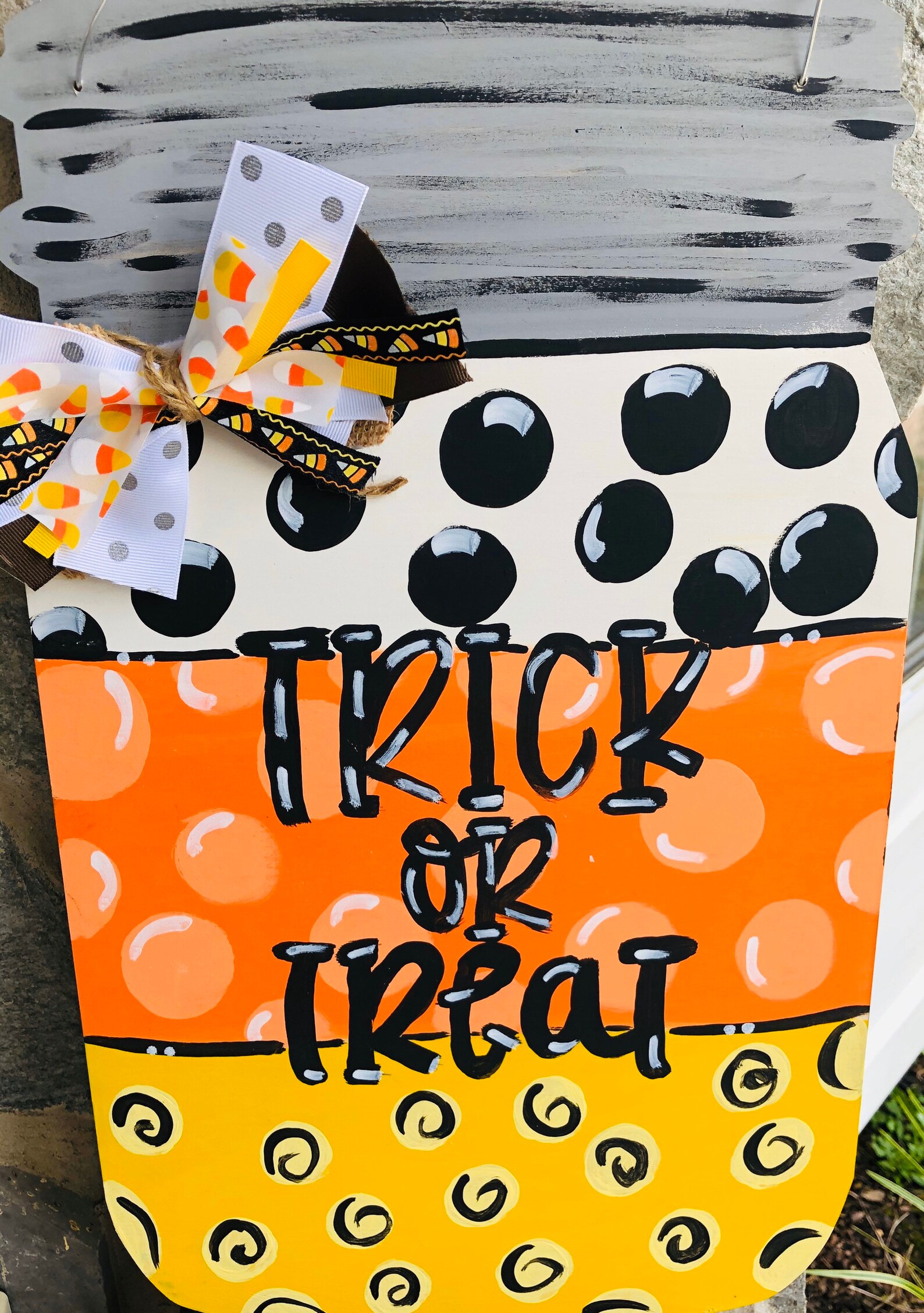 Fall Door Hanger Halloween Door Hanger Trick or Treat Door | Etsy