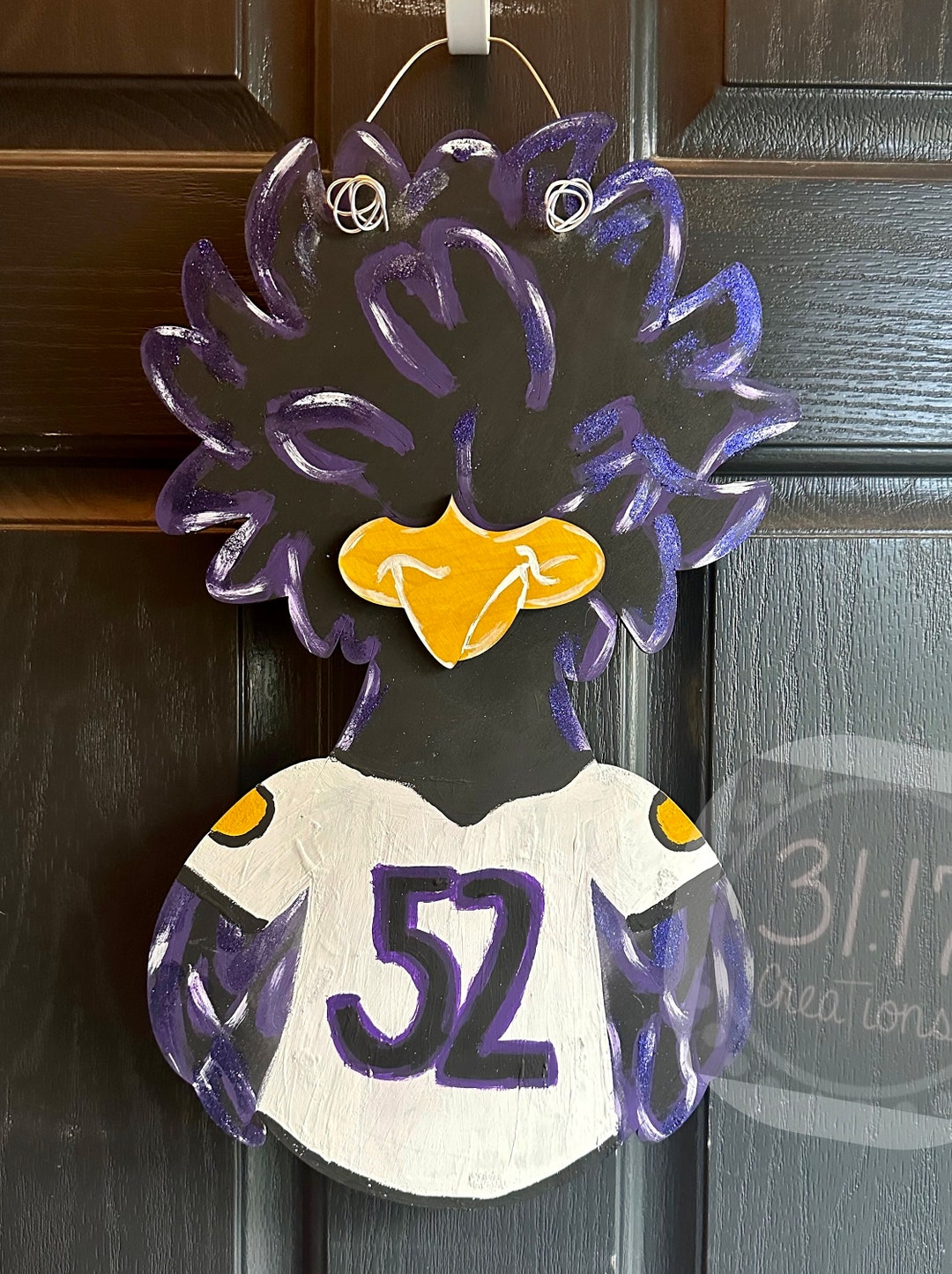 Hand-painted Ravens Door Hanger: NFL Fan Gift, Man Cave Decor - Etsy