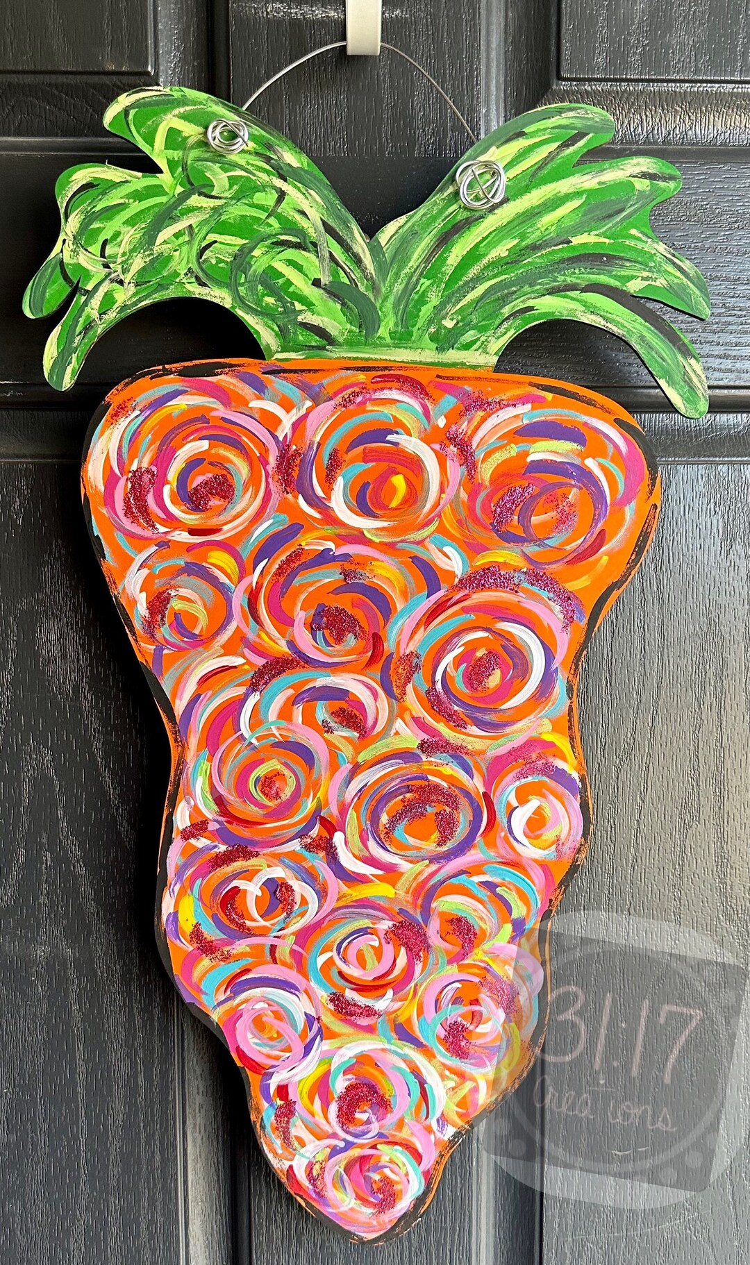 Hand-painted Funky Carrot Door Hanger: Spring Easter Decor - Etsy