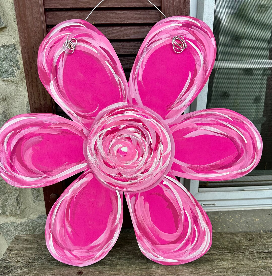 Flower Door Hanger, Bright Flower Door Hanger, Daisy Door Hanger ...