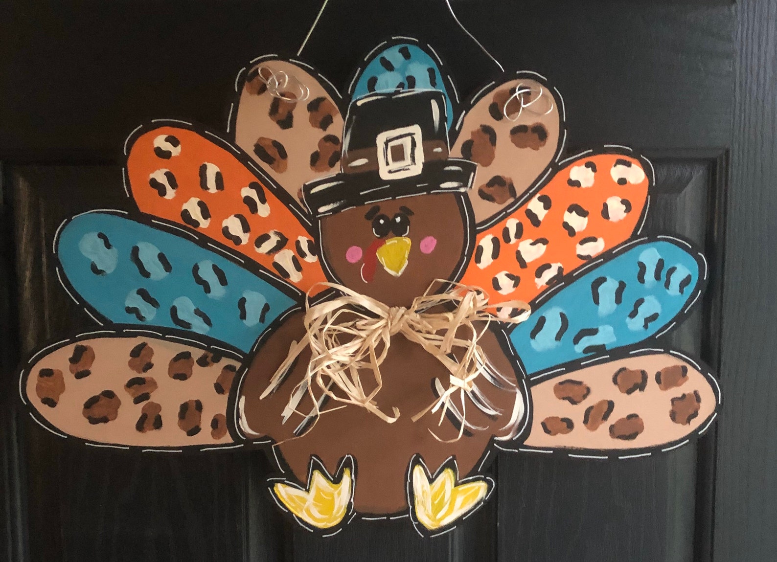 Turkey Door Hanger Thanksgiving Door Hanger Sign Turkey - Etsy